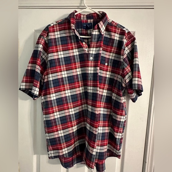 Towncraft | Shirts | Mens Towncraft Size L Red White And Blue Plaid Button Up | Poshmark